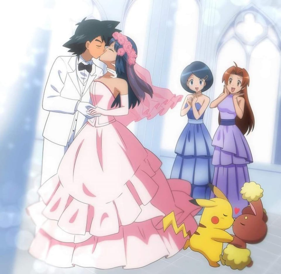 Ash And Dawns Wedding Kiss By Mtja1131138thx On Deviantart