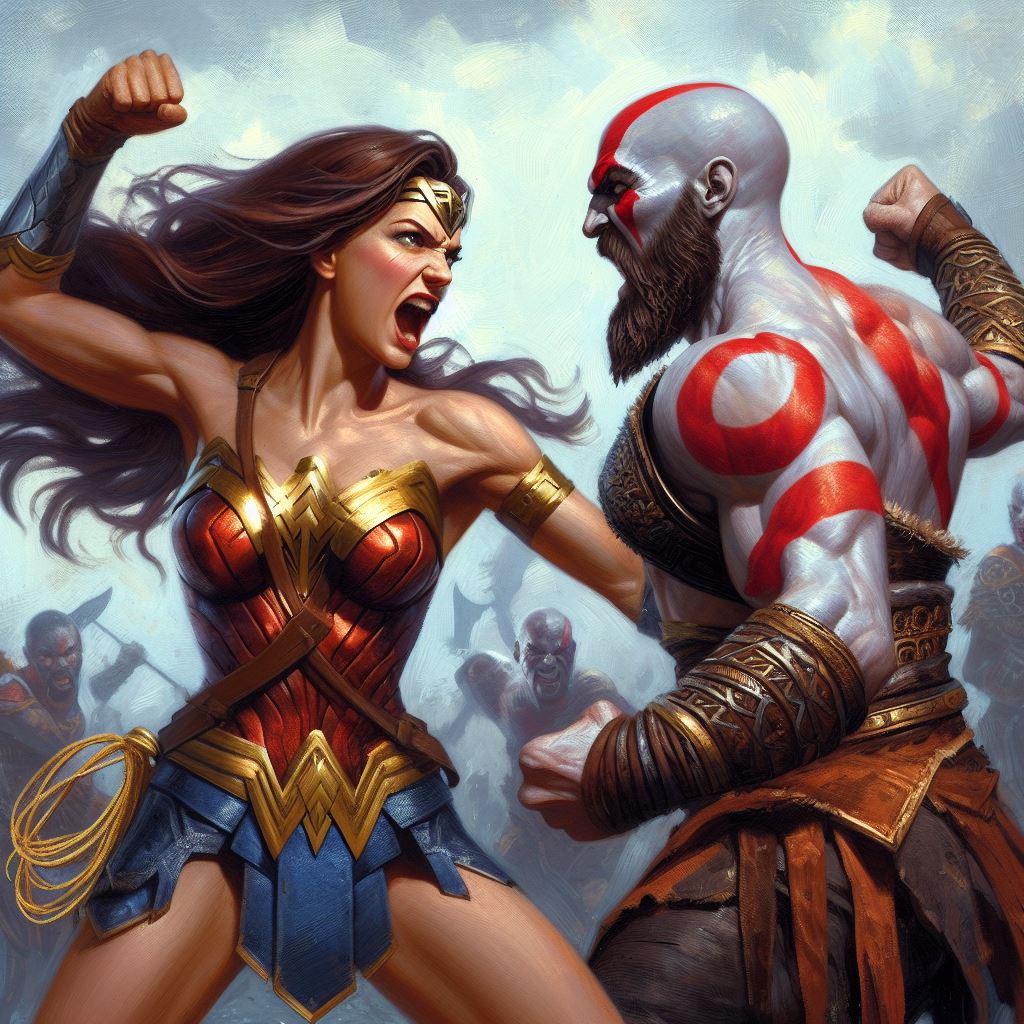 Wonder Woman And Kratos By Headlessape On Deviantart