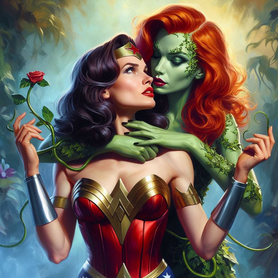 Wonder Woman And Poison Ivy By Headlessape On Deviantart