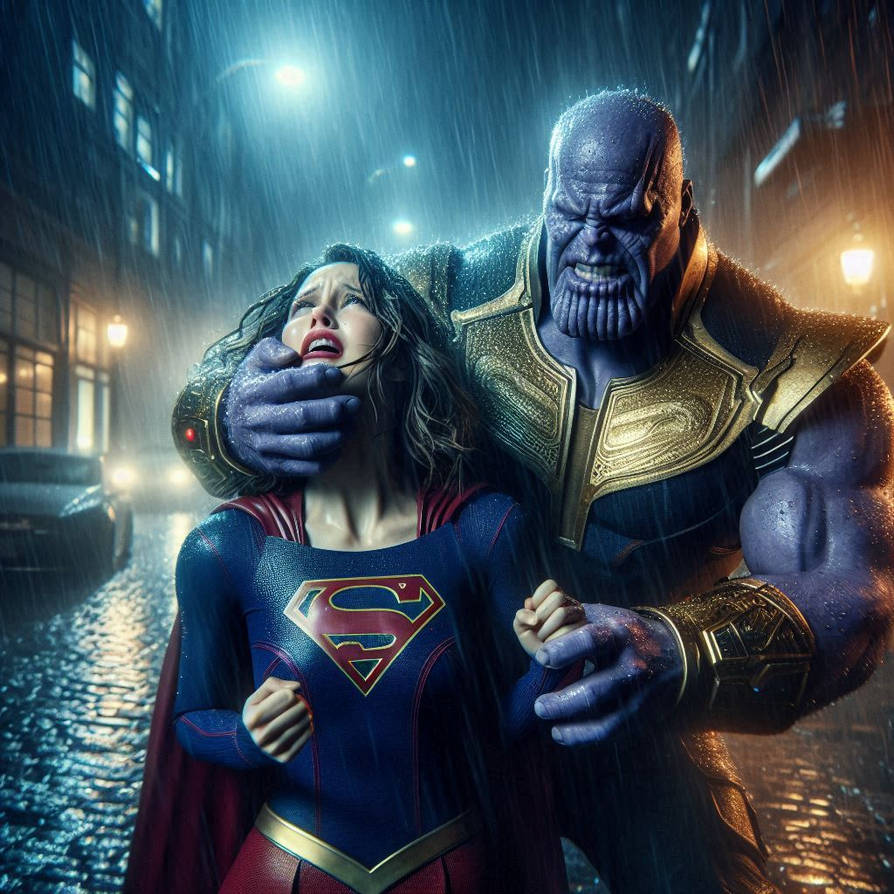 Supergirl Grabbed By Thanos By Hoffman666 On Deviantart