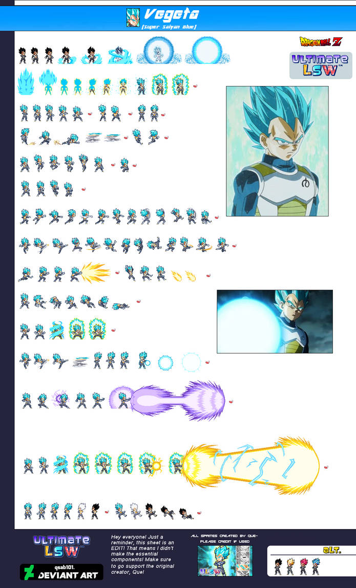 Super Saiyan Blue Vegeta Whis Ulsw Sprite Sheet By Songoku0911 On