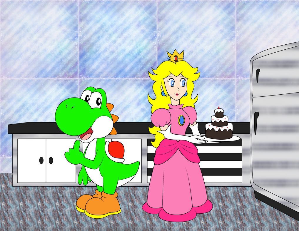 Peach And Yoshi In The Kitchen By Natoumjsonic On Deviantart
