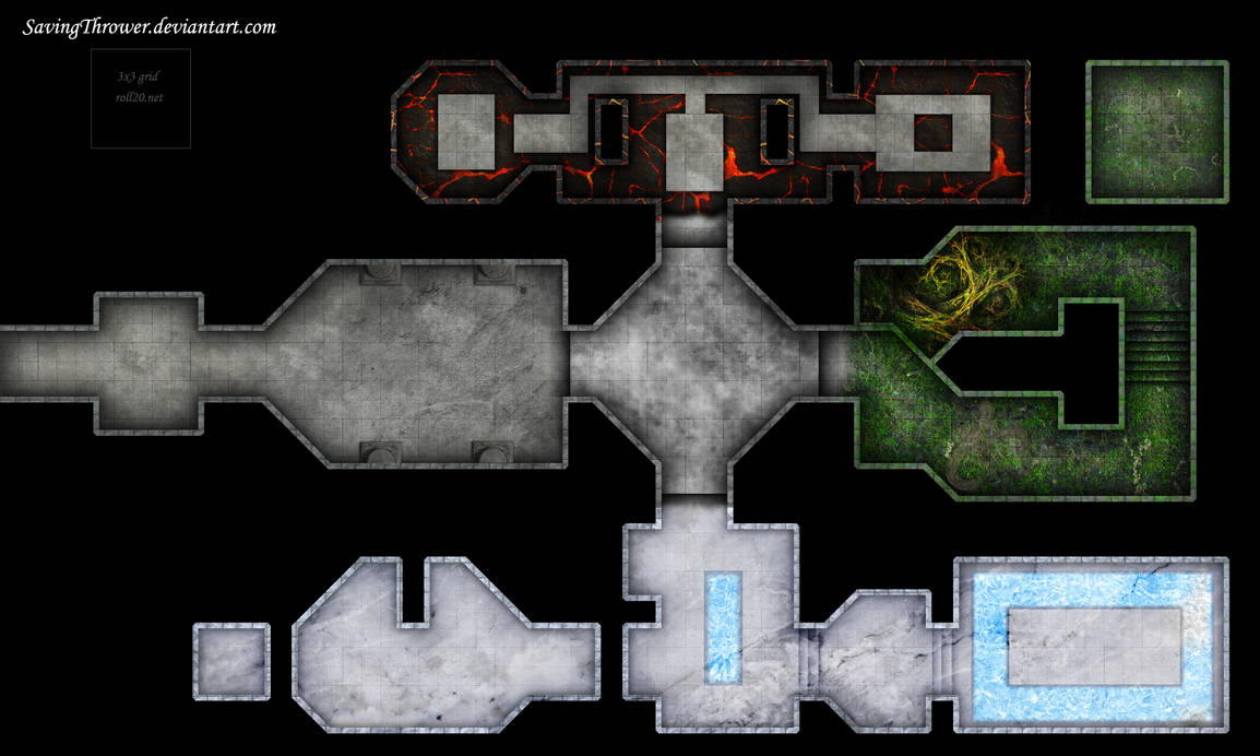 Clean elemental dungeon battlemap for roll20 by SavingThrower on DeviantArt Clean elemental dungeon battlemap for roll20 by SavingThrower on DeviantArt