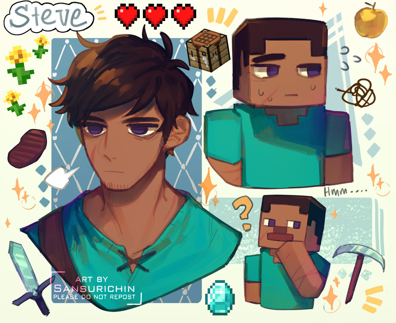 Minecraft Steve By Sansurichin On Deviantart