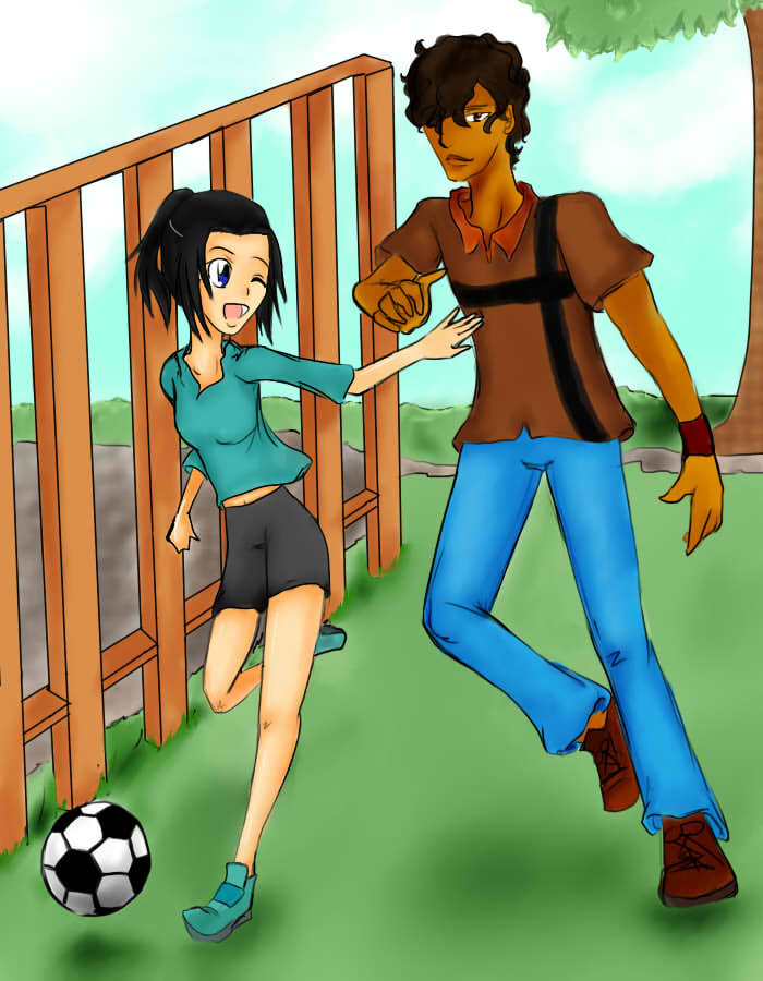 At Karin And Chad Playing Soccer By Littlegrazygirl On Deviantart