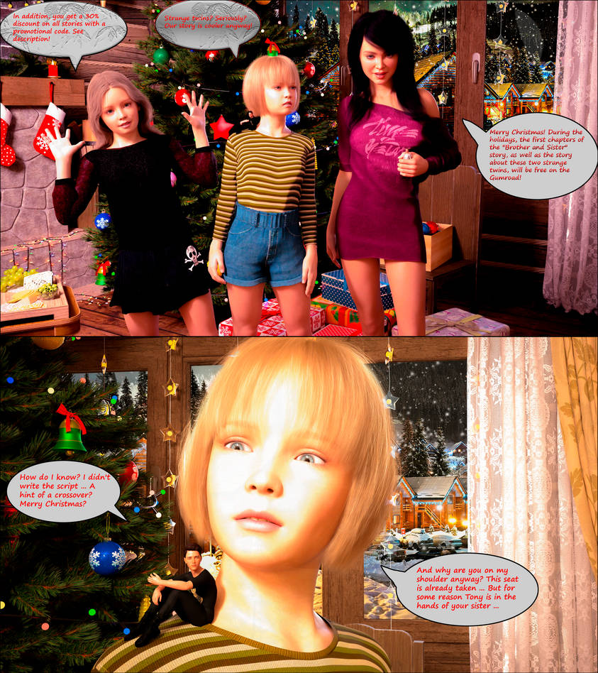 Brother Sister Twins And Tony Merry Christmas By Skvizgar On