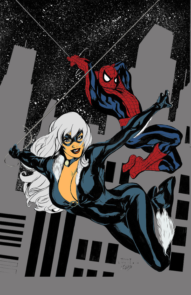 Blackcat and Spidey by grab1 on DeviantArt