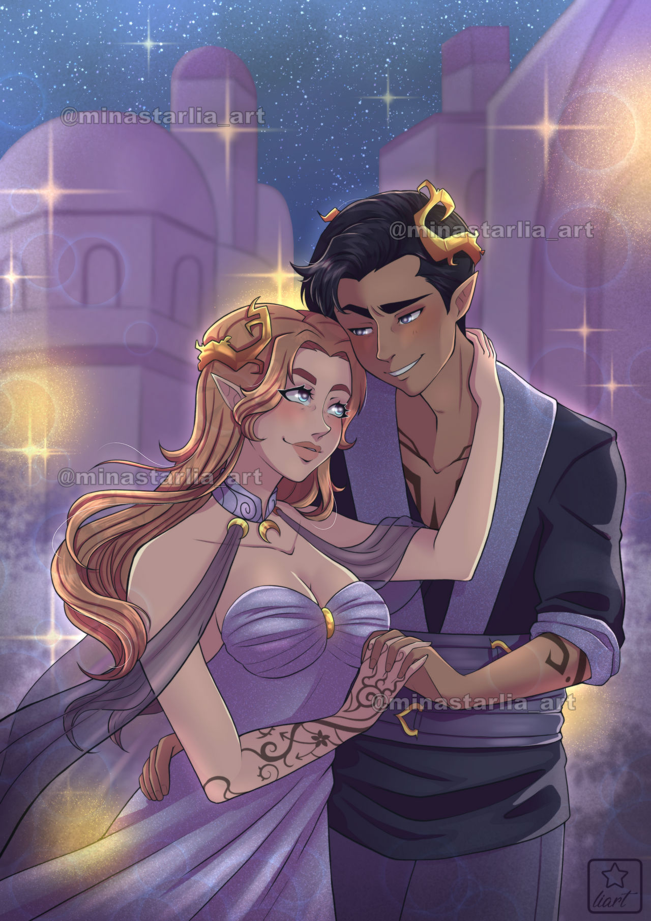 Feyre And Rhysand Acotar By Minastarliart On Deviantart