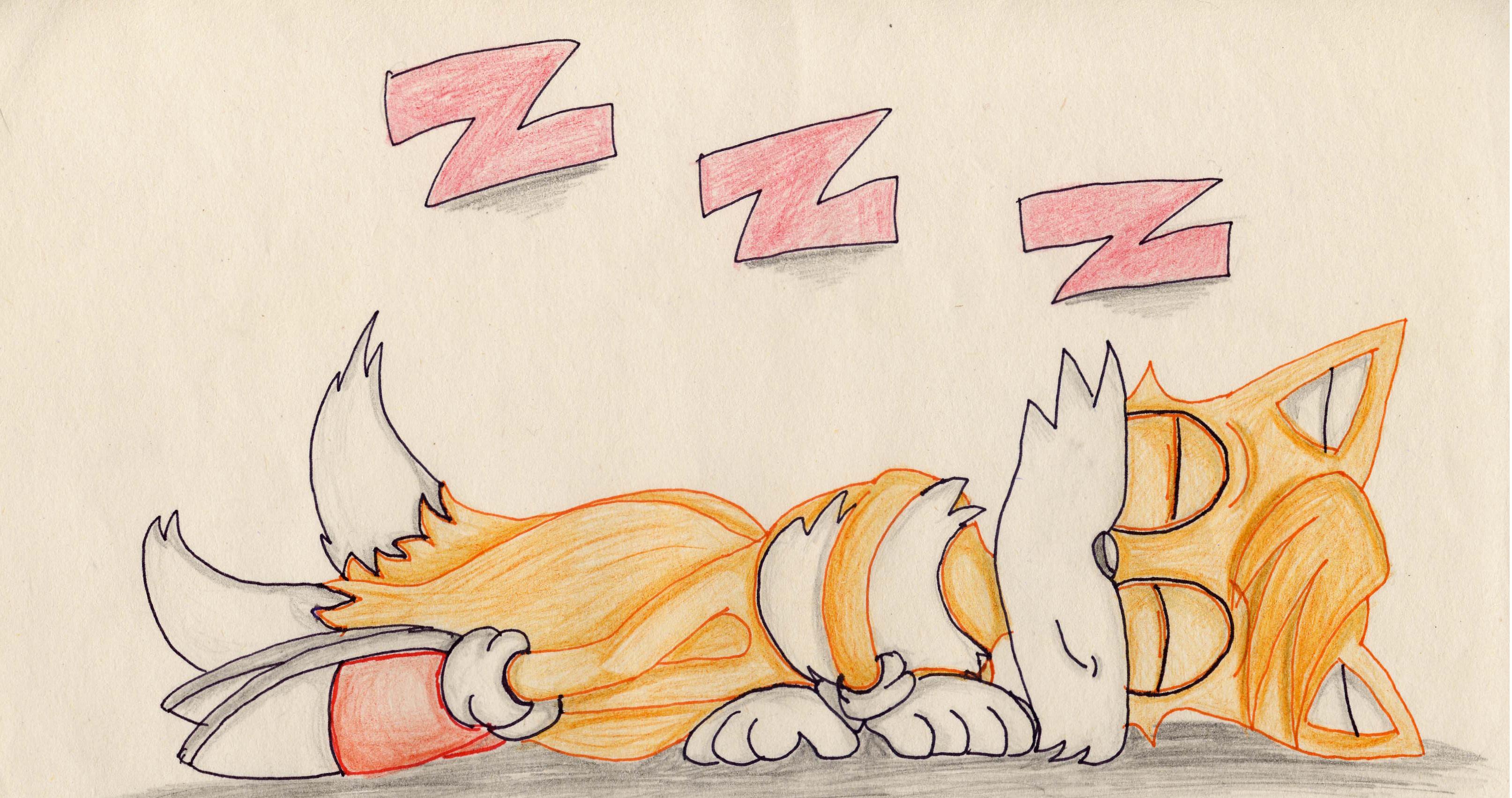 Tails sleeping by teracota-dragon on DeviantArt