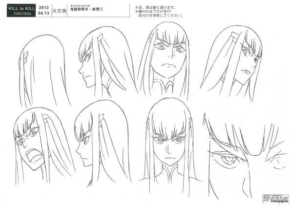Satsuki Kiryuin Face Model Sheet By Kervinked On Deviantart