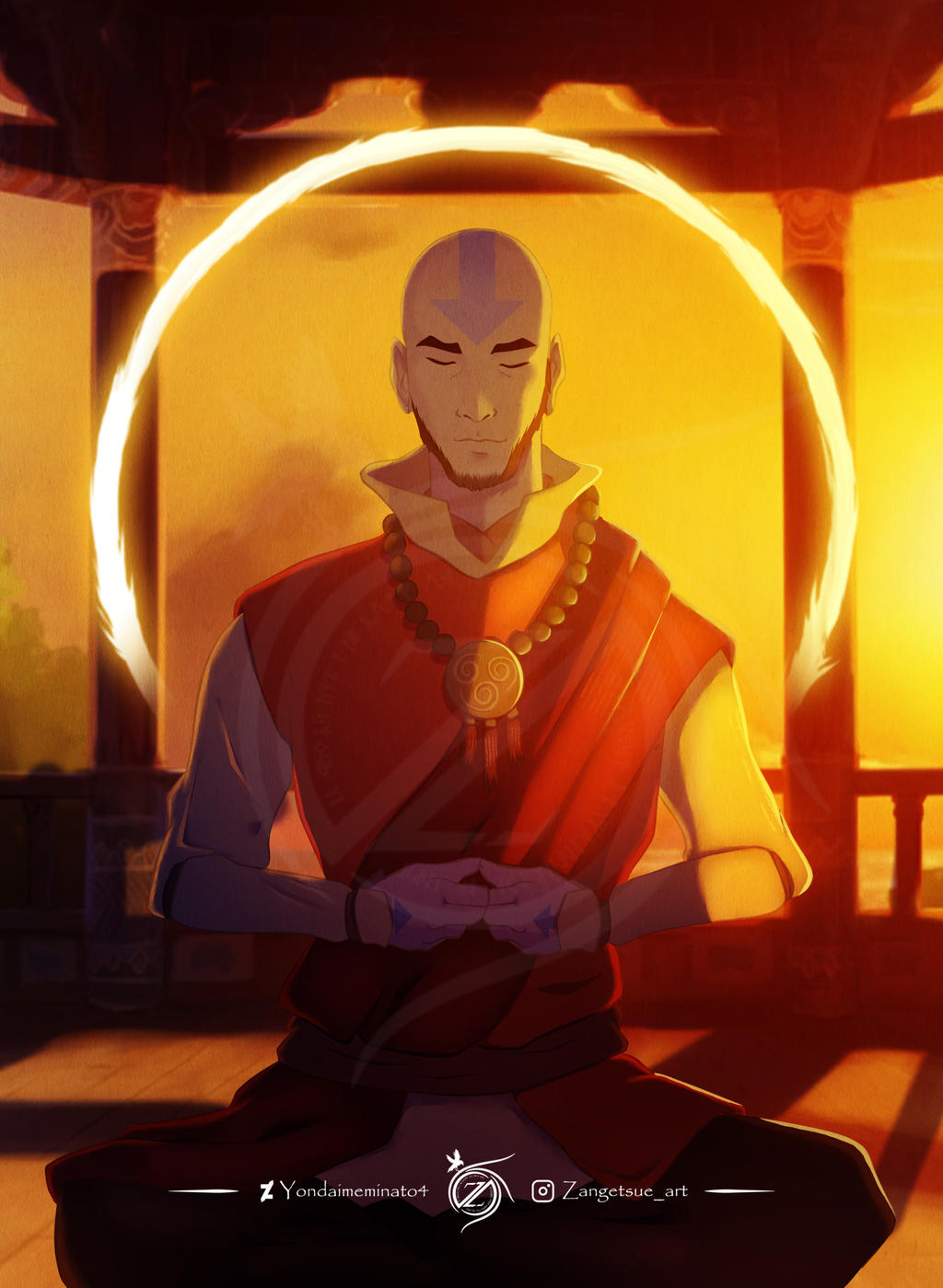 Adult Aang Meditating Reworked By Yondaimeminato4 On Deviantart