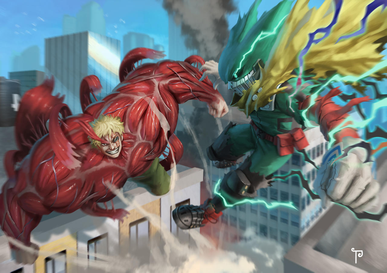 Vigilante Deku Vs Muscular Fanart By Piter235 On Deviantart