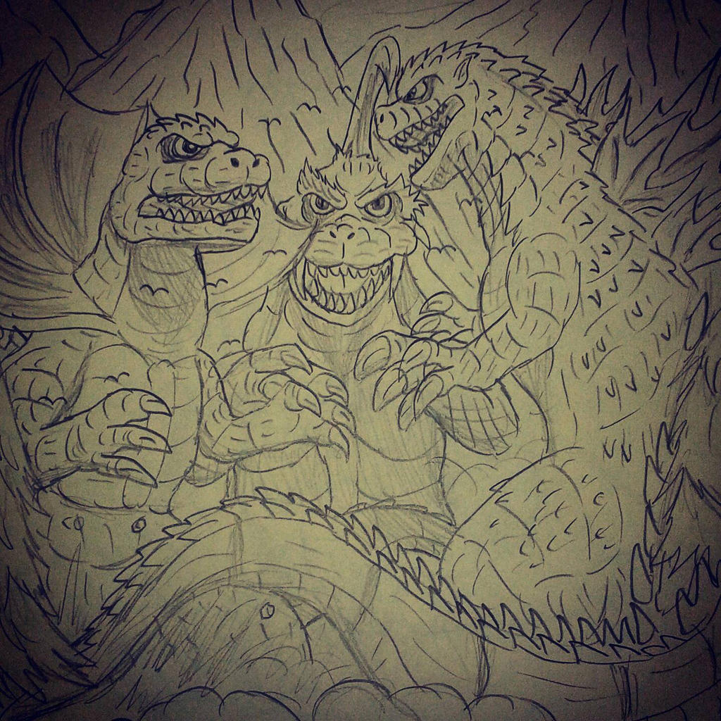 Godzilla Vs Jirass Vs Gomess By Erickzilla On Deviantart