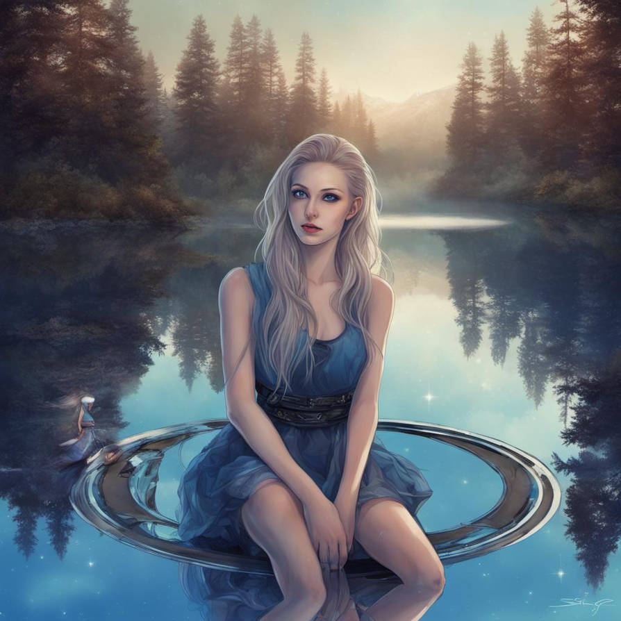 Saturn Sky Forset Lake Refection Sifi Girl Blue Ey By Slippery46 On Deviantart