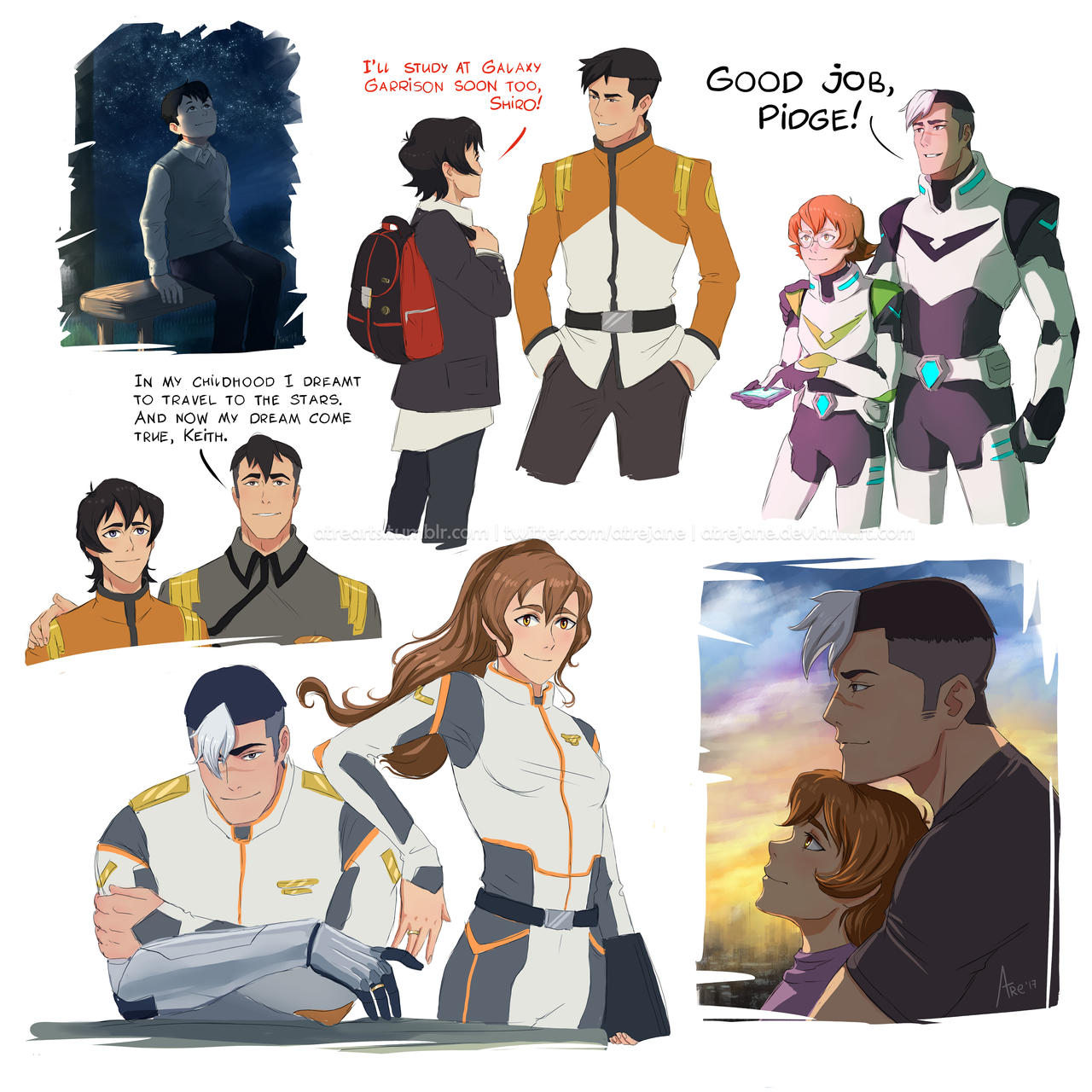 Sketches Of Voltron Shiro With Pidge And Keith By Atrejane On Deviantart