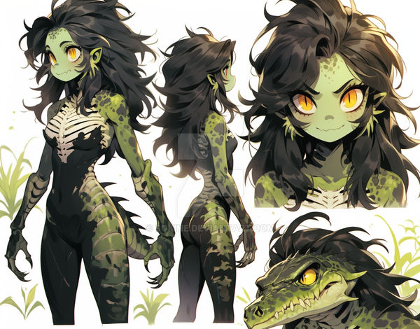 Open Skeletal Lizard Girl Adopt Ota By Sokine On Deviantart