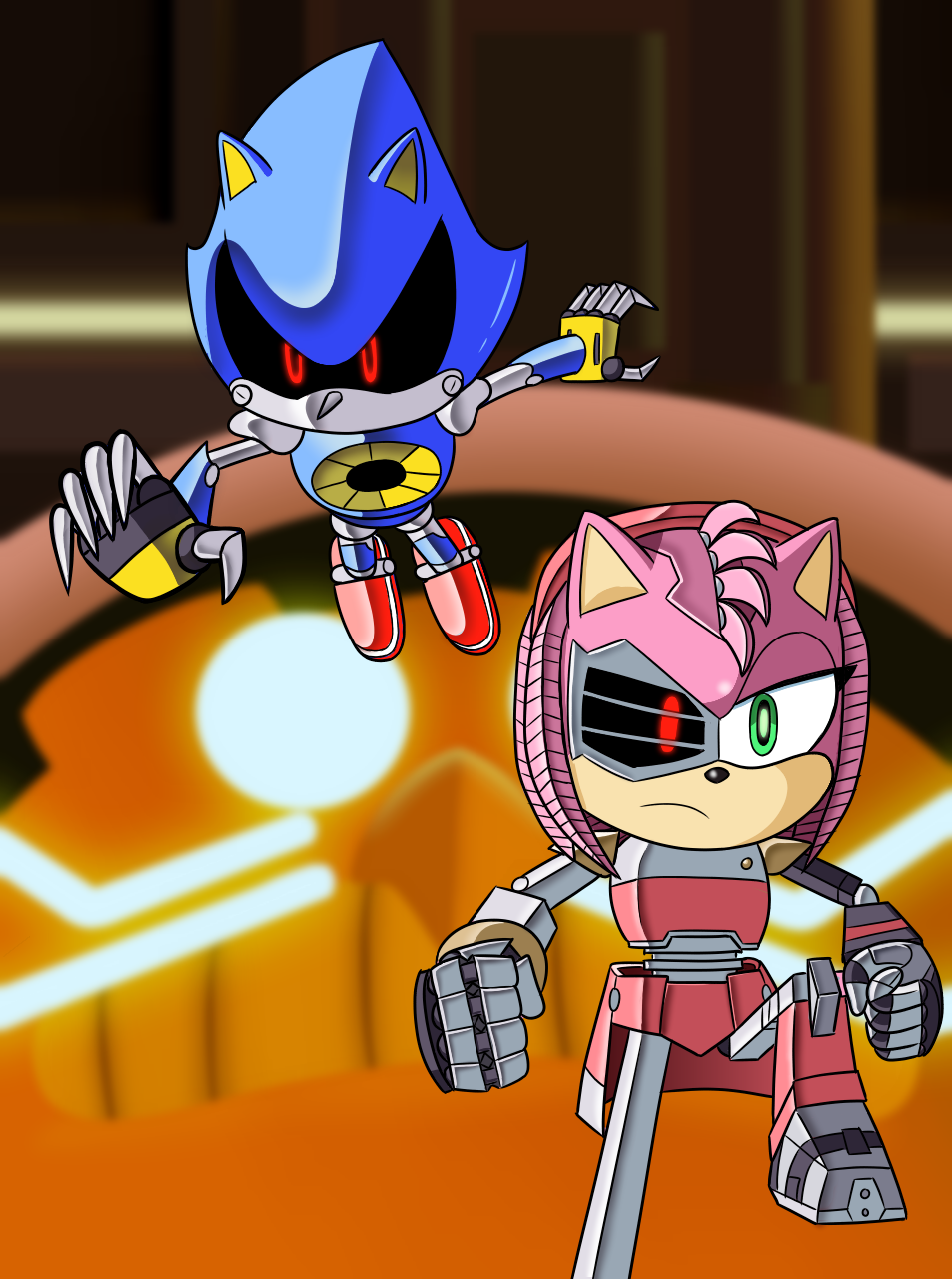 Rusty Rose And Metal Sonic Team Up By Sergeant16bit On Deviantart