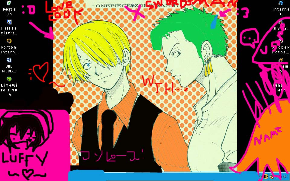 Sanji x Zoro doodle desktop by stealyourVP on DeviantArt