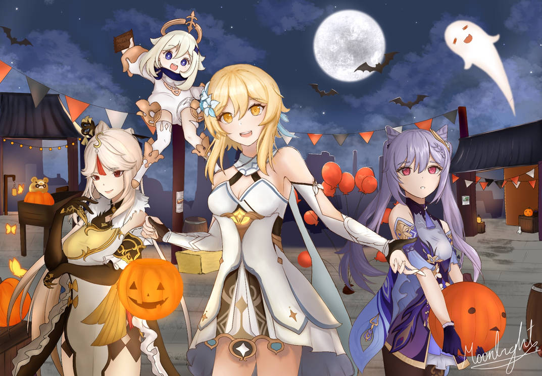 Genshin Wallpaper For Halloween By Schoolseecat On Deviantart