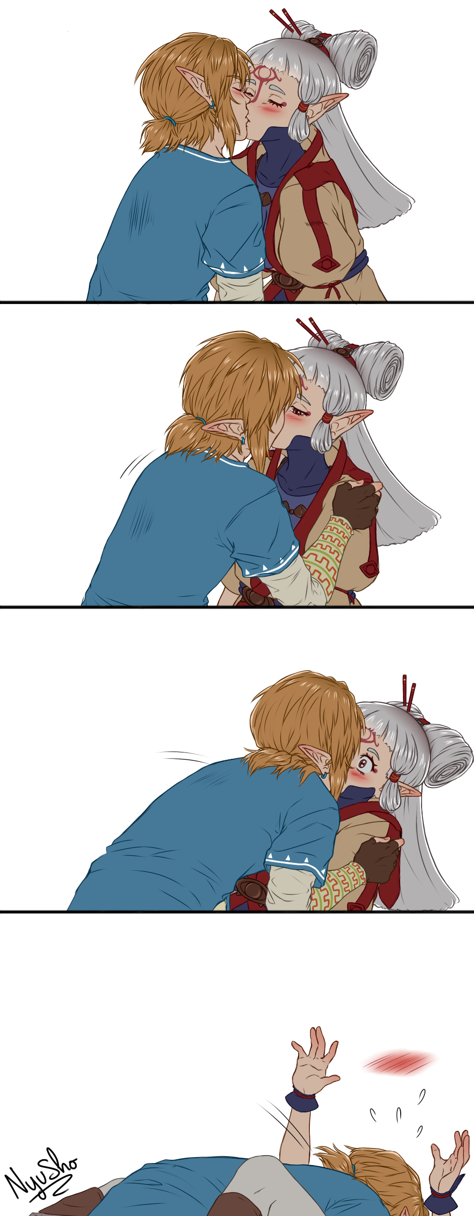 Zelda Breath Of The Wild Paya X Link Kiss By Nyusho On Deviantart