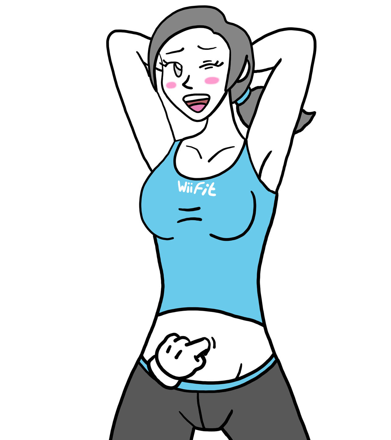 Stretching Wii Fit Trainer Belly Button Poke By Rosaodyssey77 On Deviantart