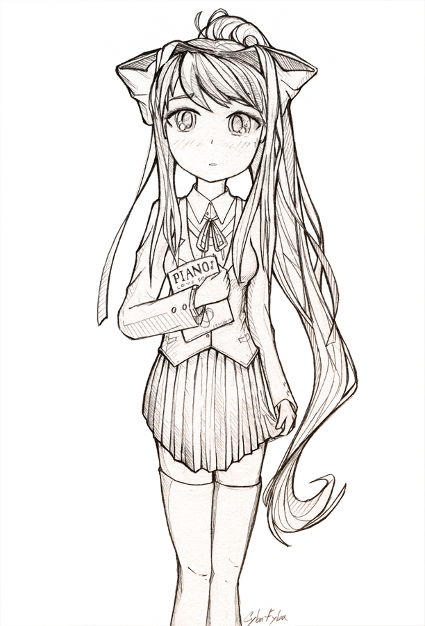 Ddlc Monika Anxious By Cyba Fyba On Deviantart