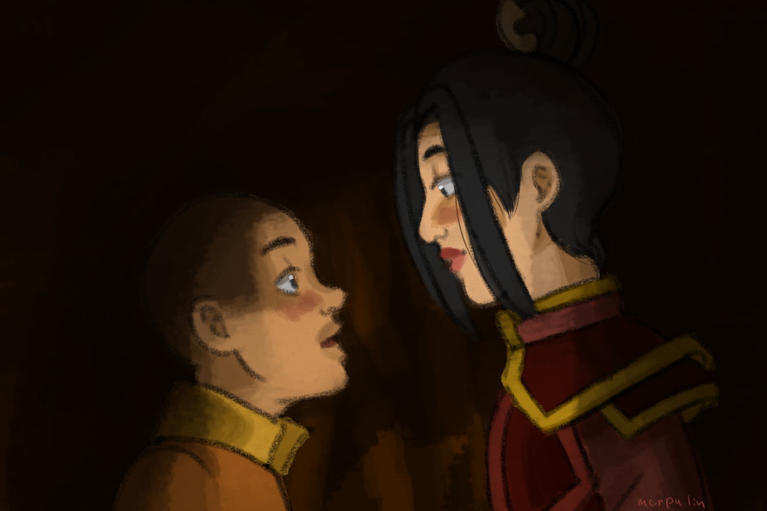 Cave Of Two Lovers Aang And Azula By Merpulin On Deviantart
