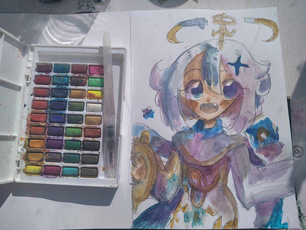 Paimon Fan Art Watercolors Genshin Impact By Glassyv On Deviantart