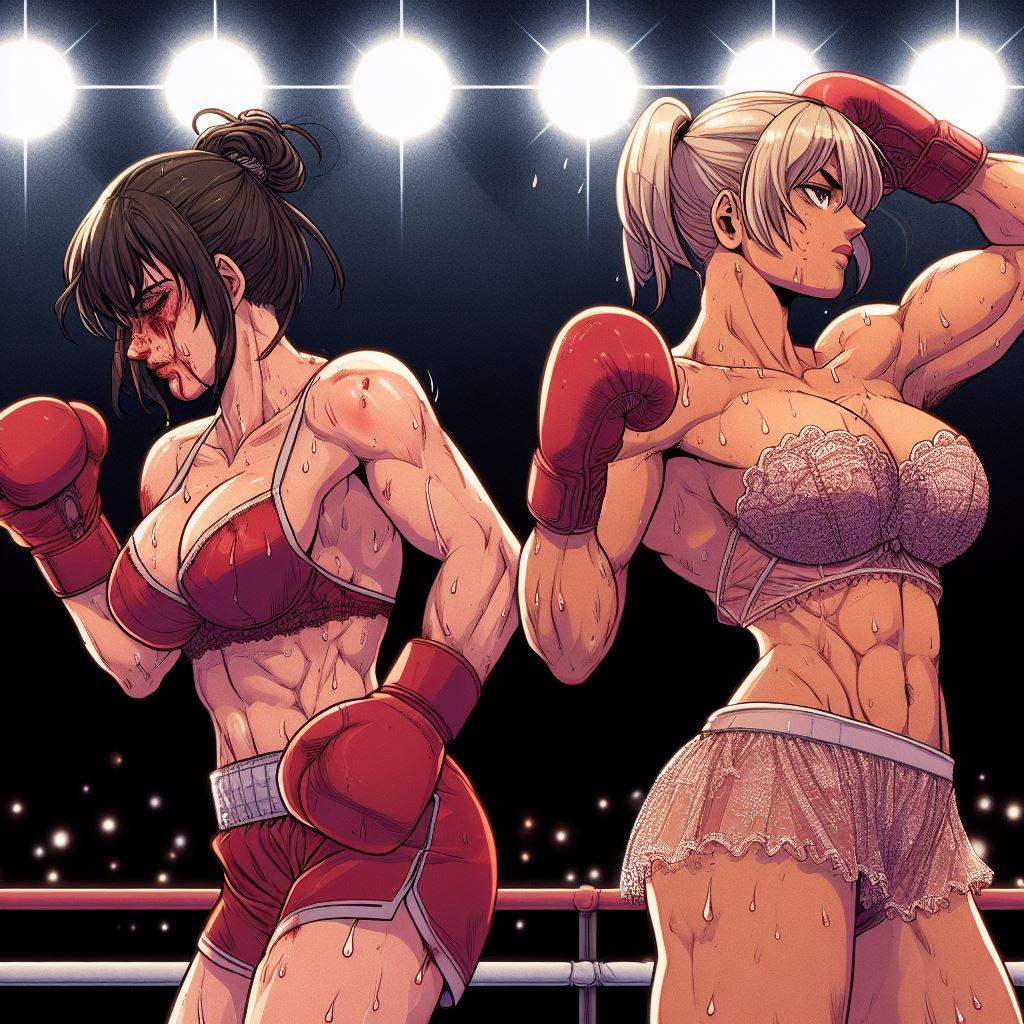 BIC 176 - Women boxing end of brutal round for red by BoxArtFan on ... BIC 176 - Women boxing end of brutal round for red by BoxArtFan on ...