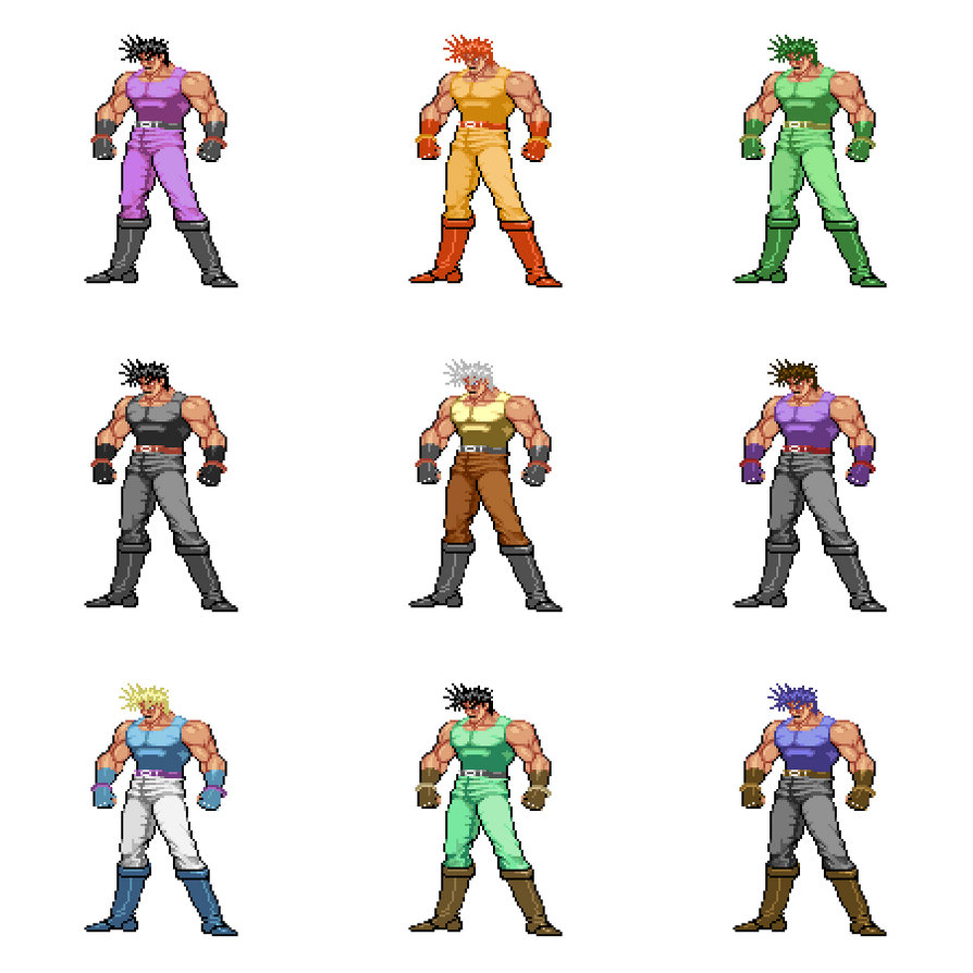 Joseph Joestar custom palette swaps by DJProfessorM on DeviantArt Joseph Joestar custom palette swaps by DJProfessorM on DeviantArt