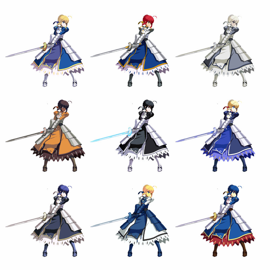 Saber custom palette swaps by DJProfessorM on DeviantArt Saber custom palette swaps by DJProfessorM on DeviantArt