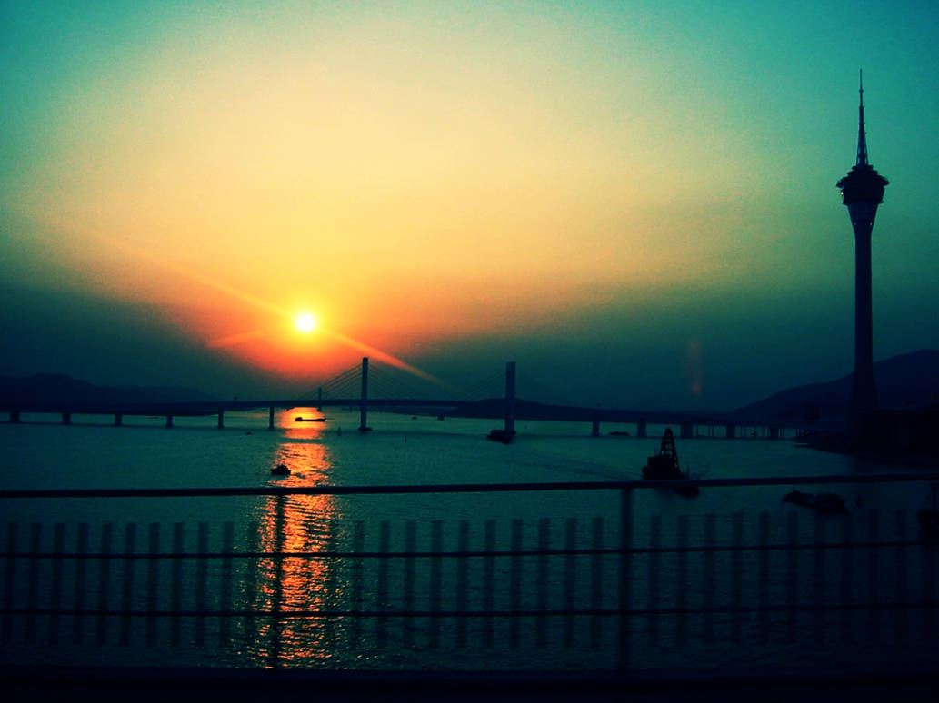 Blue Macau Sunset by pathlost on DeviantArt