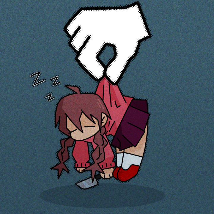 Cryptidhermit Madotsuki Yume Nikki Commentary English Commentary 1girl Blue Background