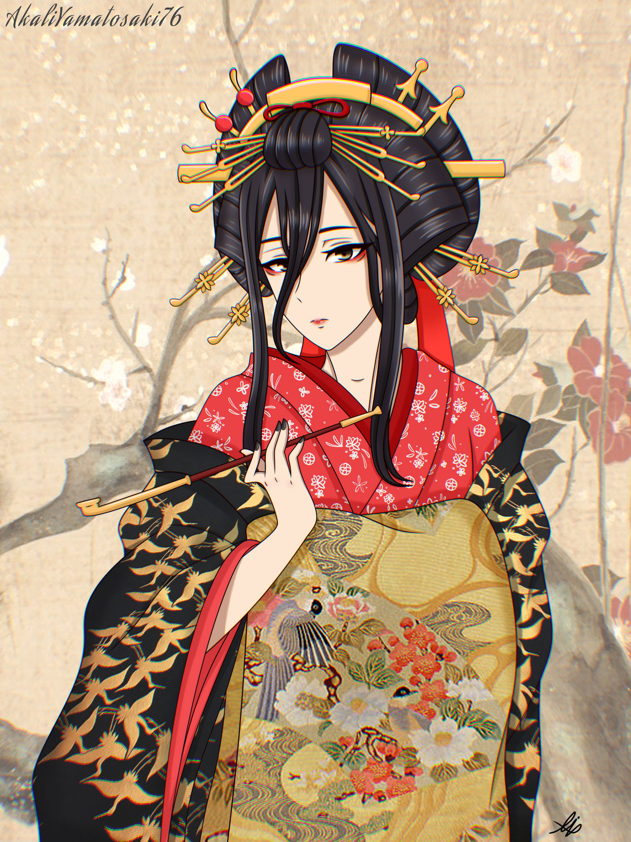 Aryu Jyubei Dressed Up As Oiran~ By Thiriayano On Deviantart