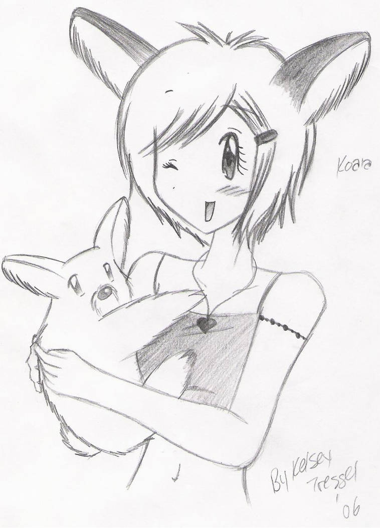 Koala Girl + Koala by Blossom-Z on DeviantArt