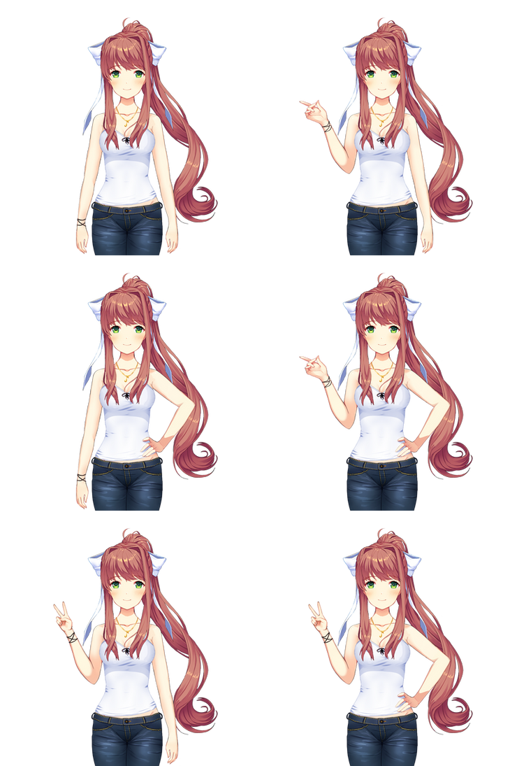 Monika Ddlc Casual Sprites V2 Remake By Gwendolyx10 On Deviantart
