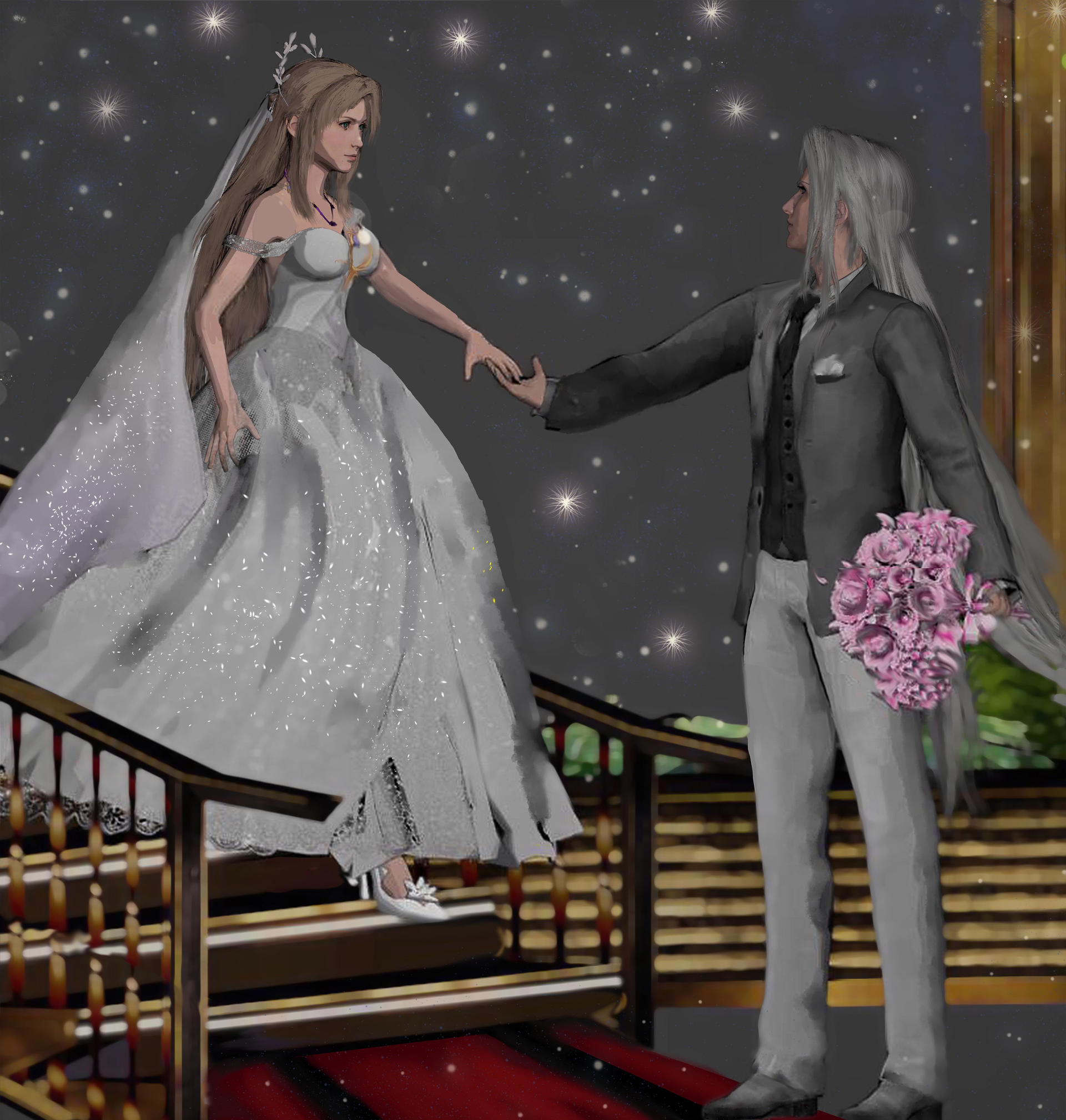 Sephiroth And Aerith By Akonyah On Deviantart