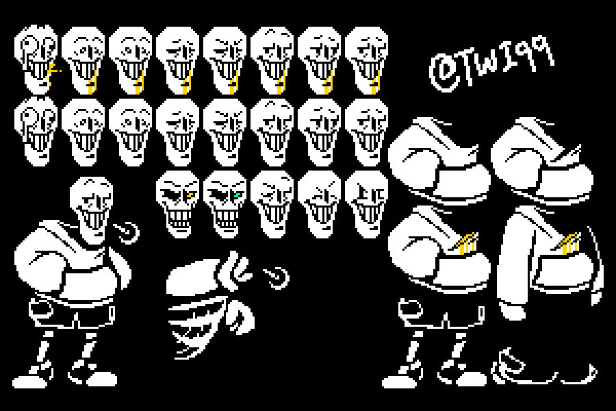 Underswap Papyrus Sprite Read Description By Josilyne Twigg On