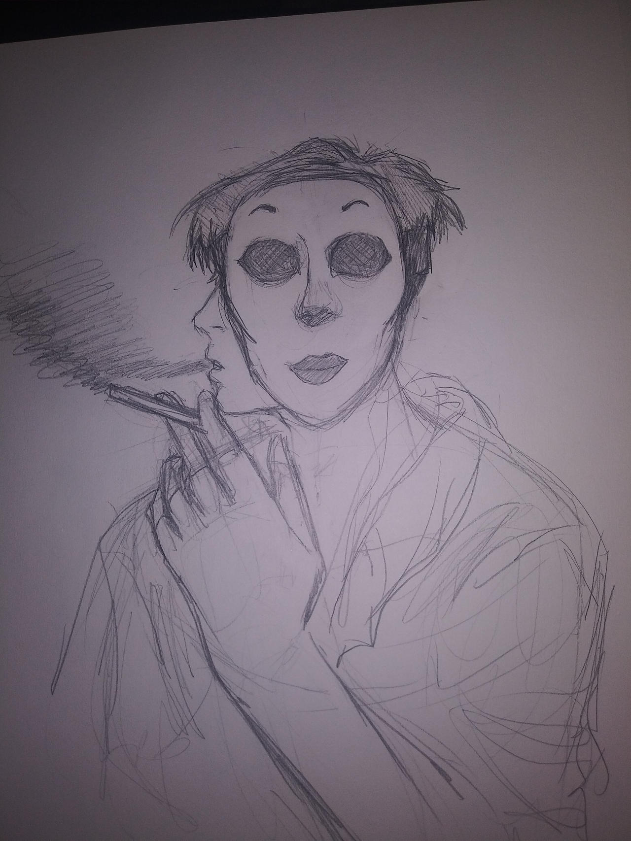 Creepypasta Marble Hornets Sketch 9 Masky By Gh0stwr1ter On Deviantart