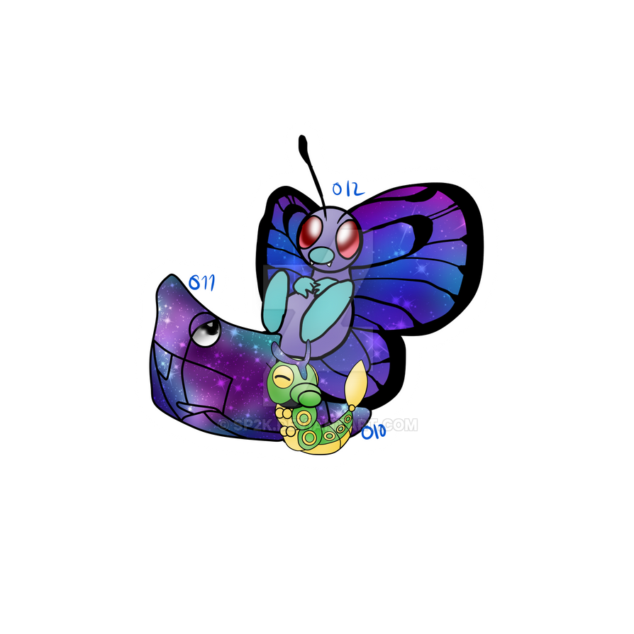 Caterpie Metapod Butterfree By Sp2k On Deviantart
