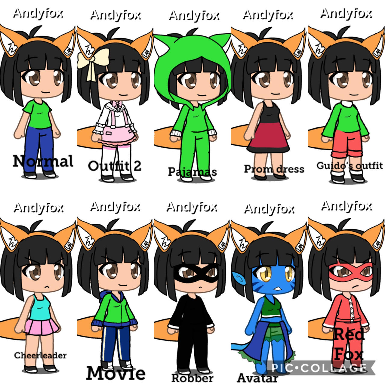 Many Outfits Of Andyfox By Andyfoxmario On Deviantart