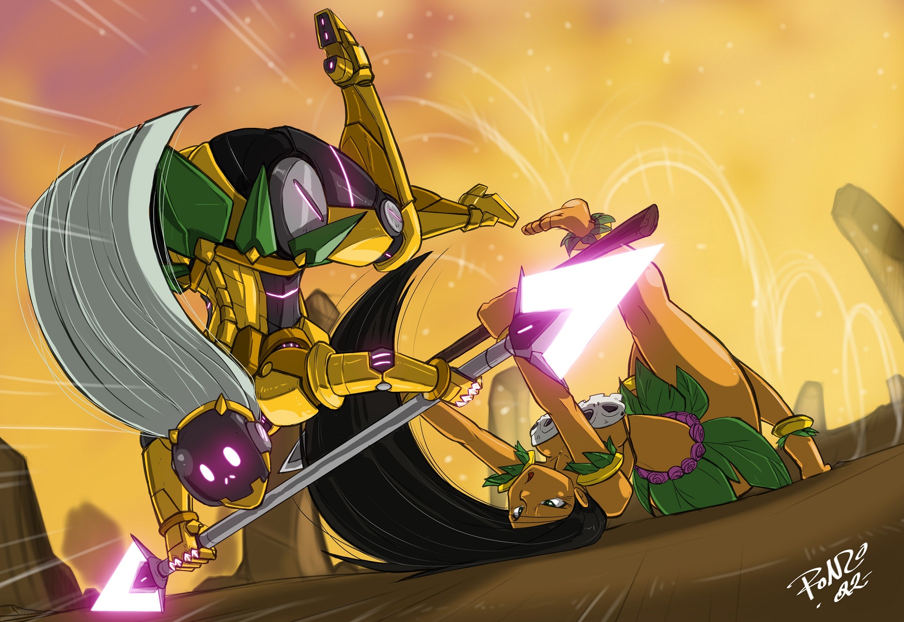 Hula Girl Vs Mecha Hula Girl Pt3 By Shonuff44 By Dethmetal On Deviantart