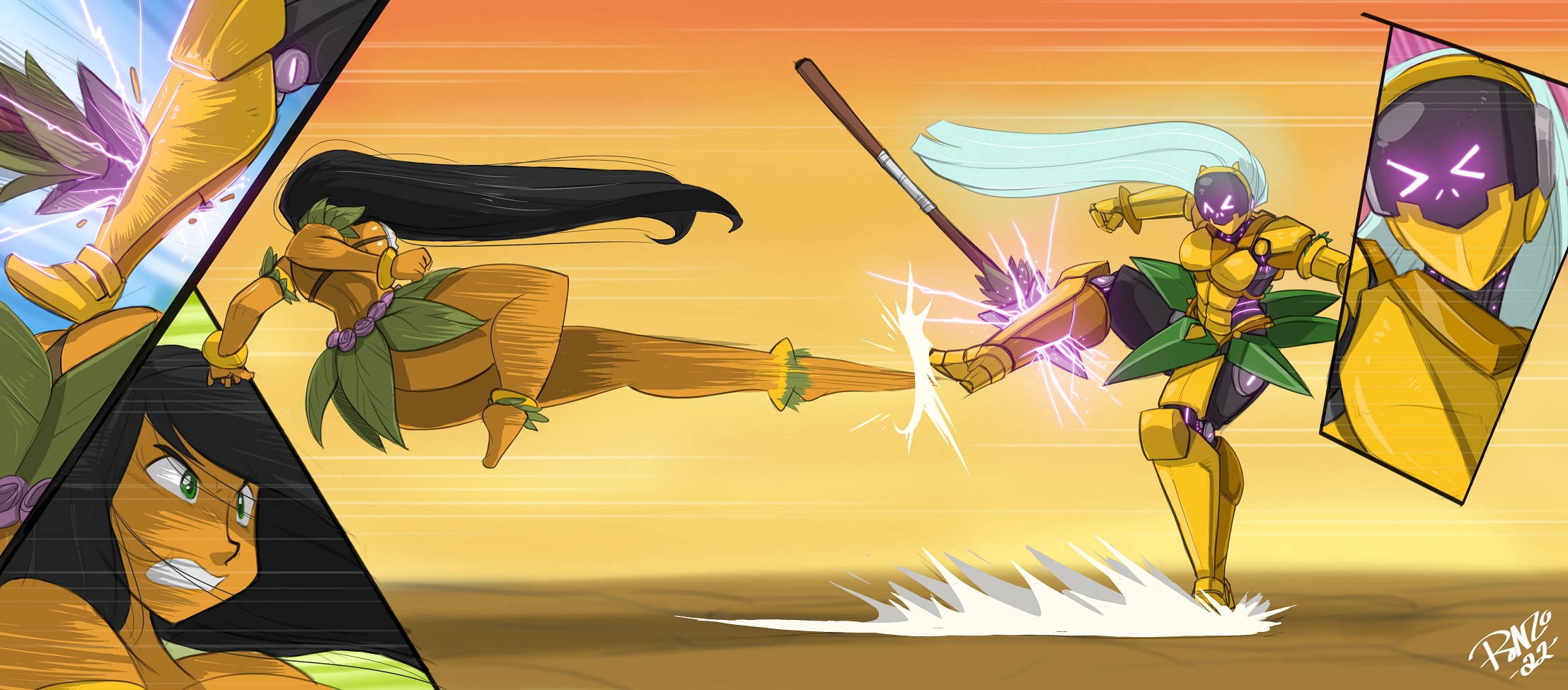 Hula Girl Vs Mecha Hula Girl Pt 8 By Shonuff44 By Dethmetal On Deviantart