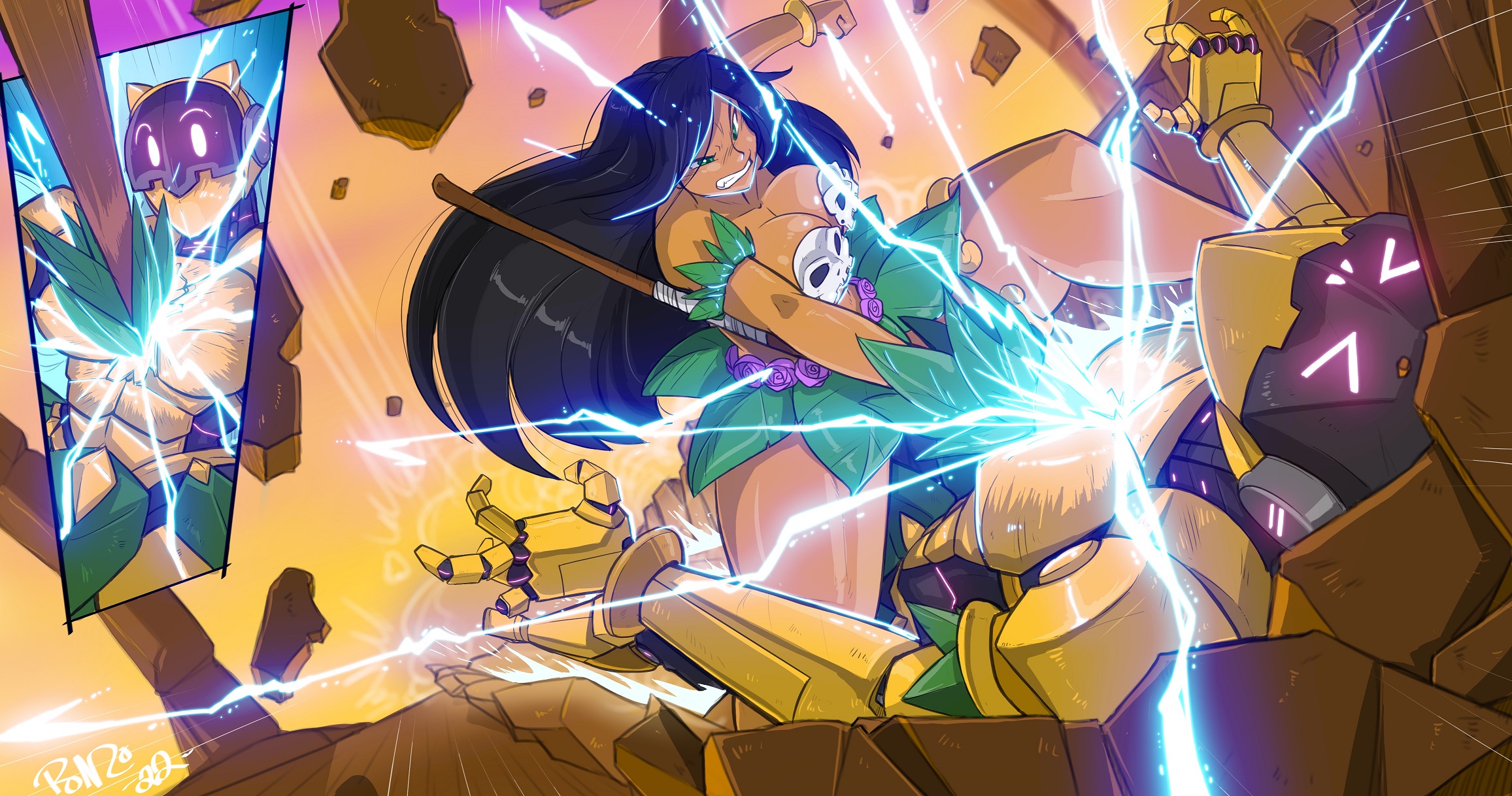 Hula Girl Vs Mecha Hula Girl Pt 10 By Shonuff44 By Dethmetal On Deviantart