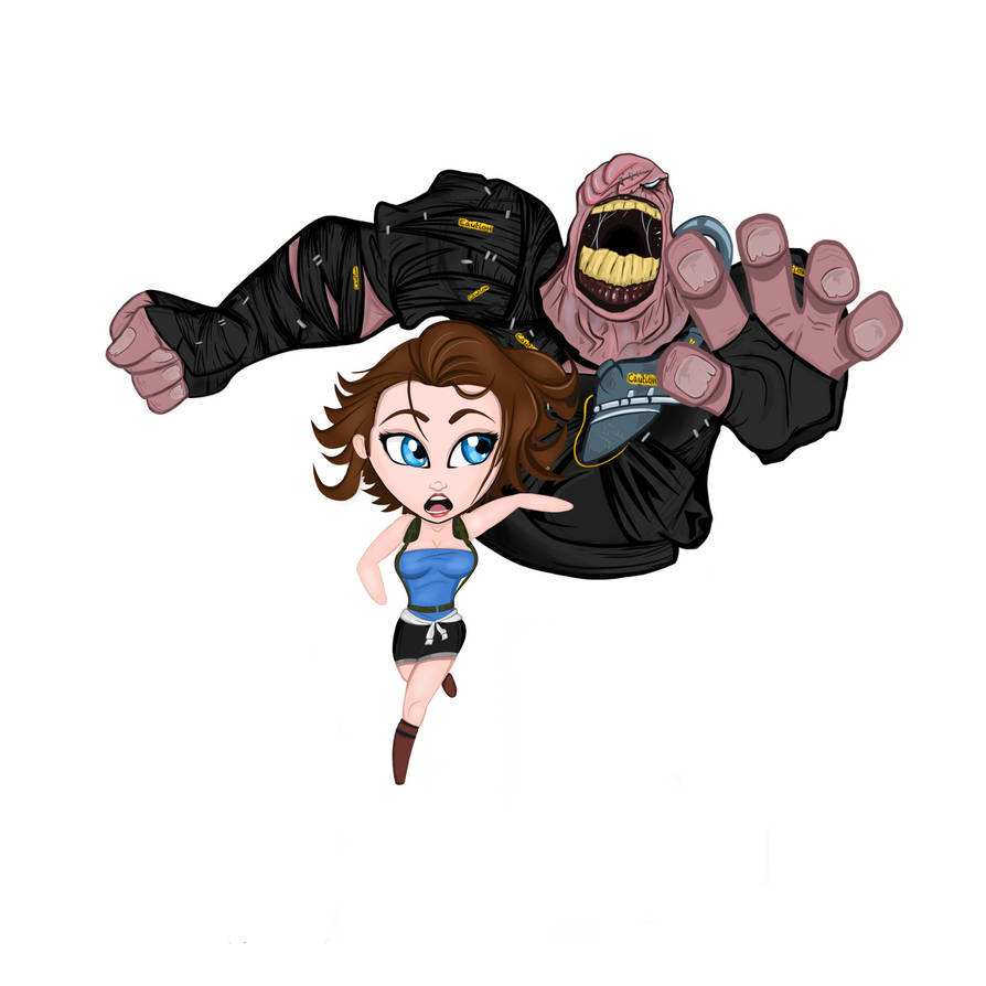 Jill Vs Nemesis Chibi By Toylactus On Deviantart