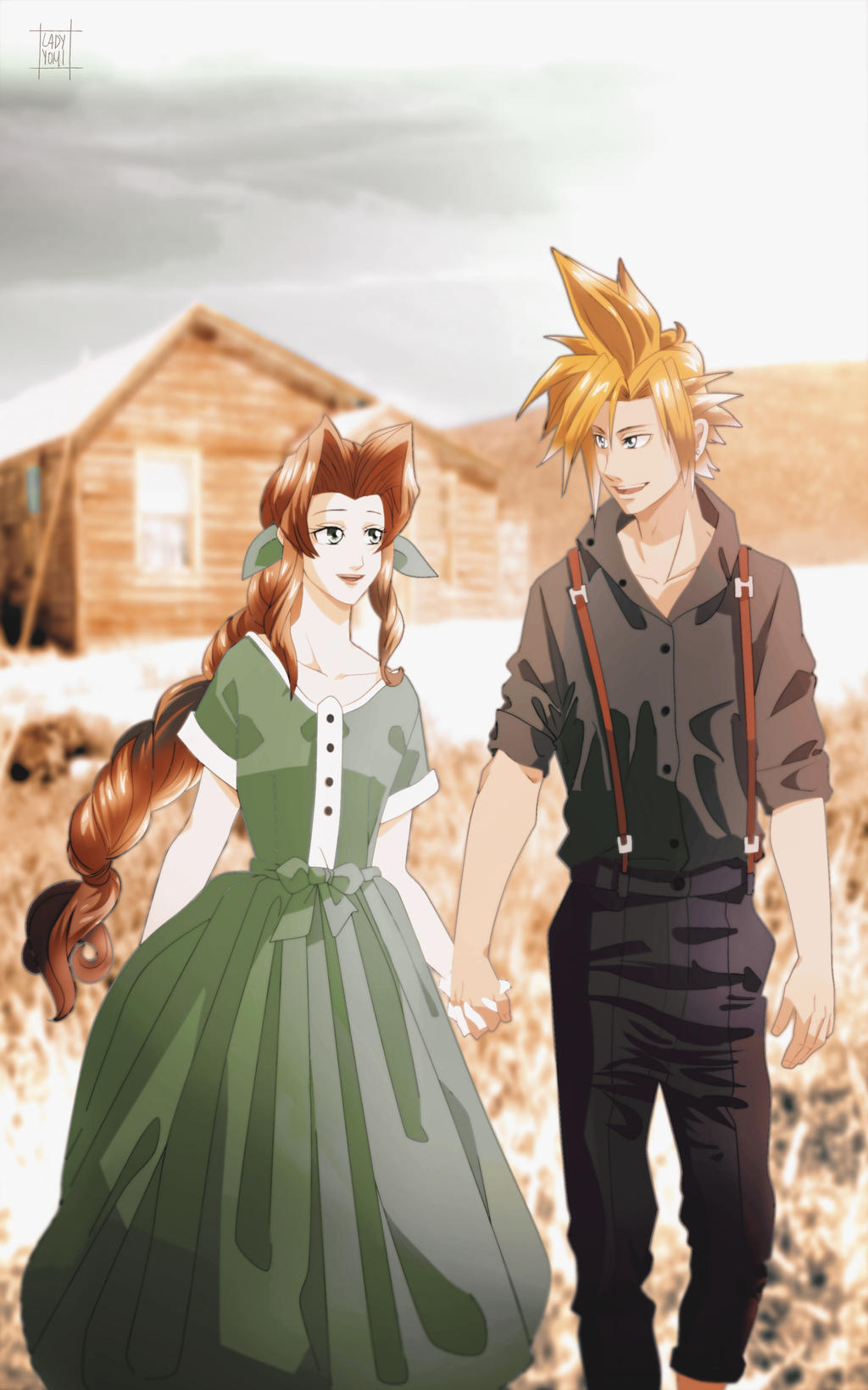 Ffvii Fanfic Fanart Cloud Aerith By Ladyyomi On Deviantart
