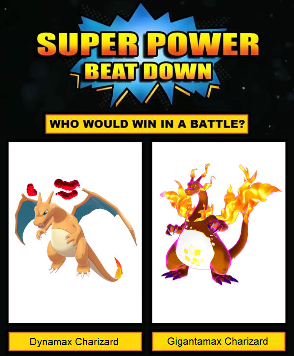 Spbd Dynamax Charizard Vs Gigantamax Charizard By Chipmunkraccoonoz On