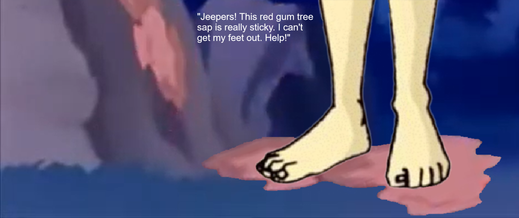 Daphne Blakes Feet Stuck In Red Gum Tree Sap By Chipmunkraccoonoz On Deviantart