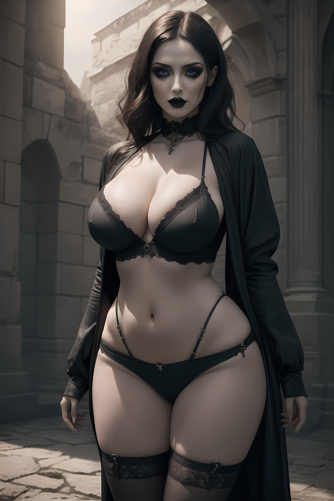 Sexy Thicc Gothic By Waifuaddictai On Deviantart