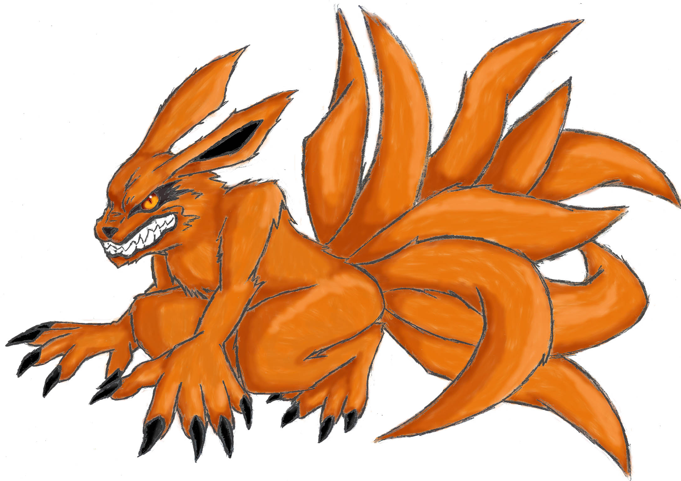 Kyuubi coloring by Hizaraki on DeviantArt